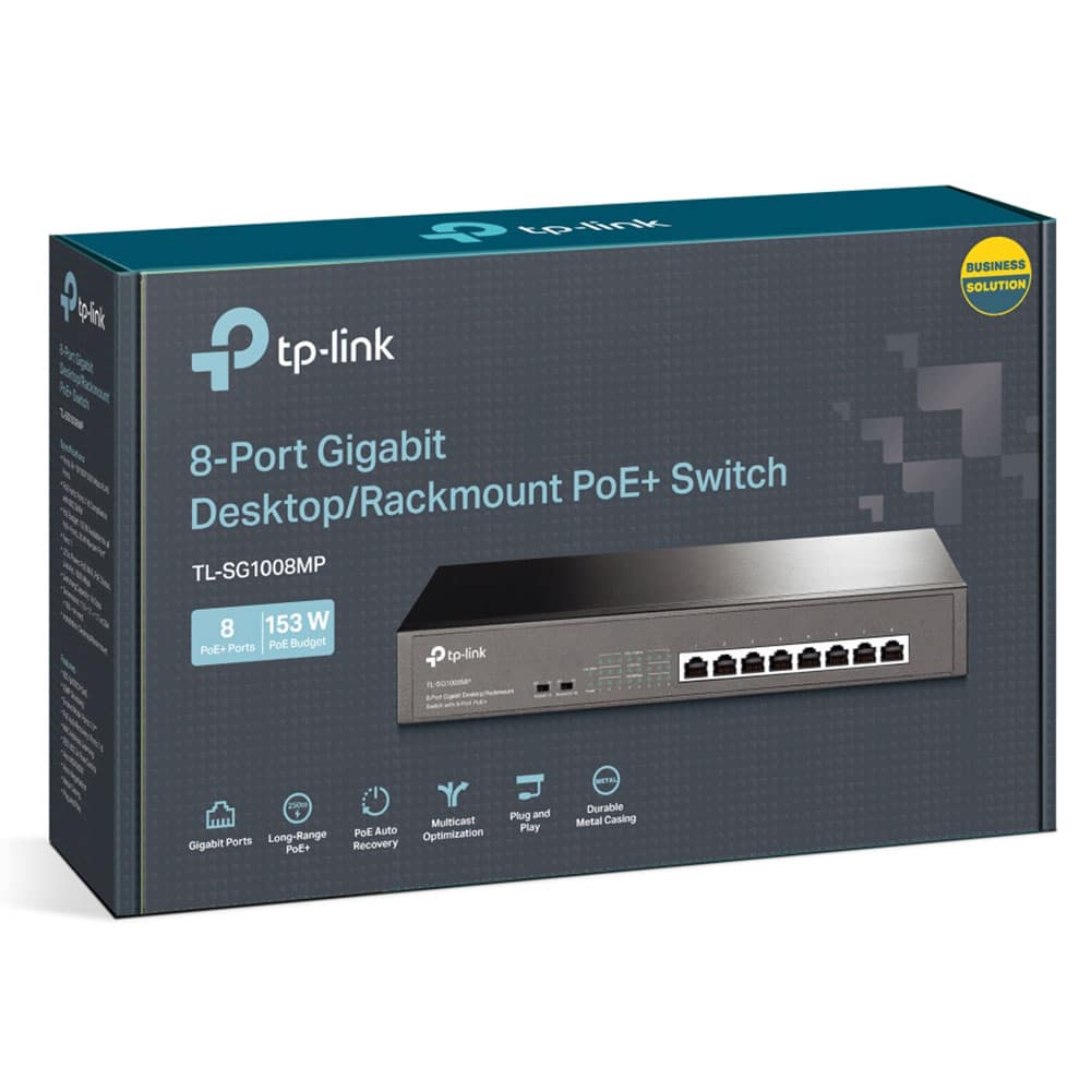 TP-Link TL-SG1008MP 8-Port Gigabit Desktop/Rackmount Switch with 8-Port ...